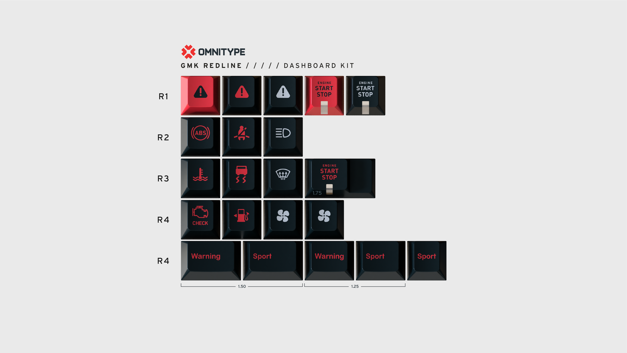 GMK Redline® Keycaps (CYL)#N#– Omnitype™