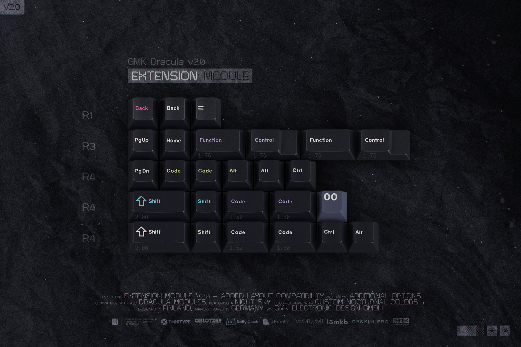 GMK Dracula V2.0 Keycaps (CYL) – Omnitype™