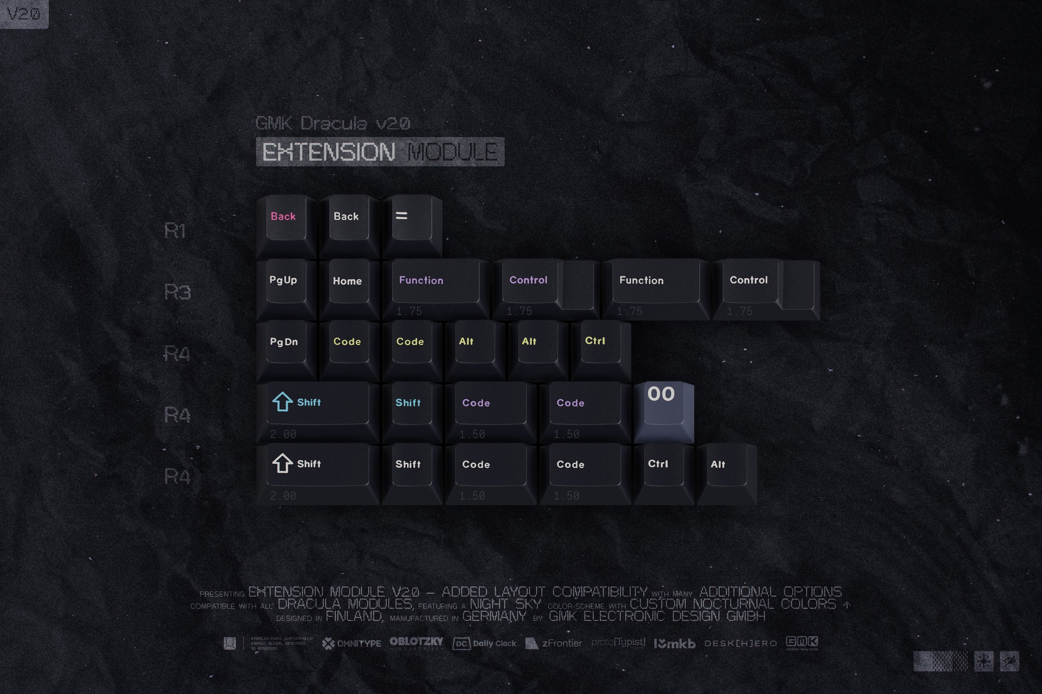 GMK Dracula V2.0 Keycaps (CYL) – Omnitype™