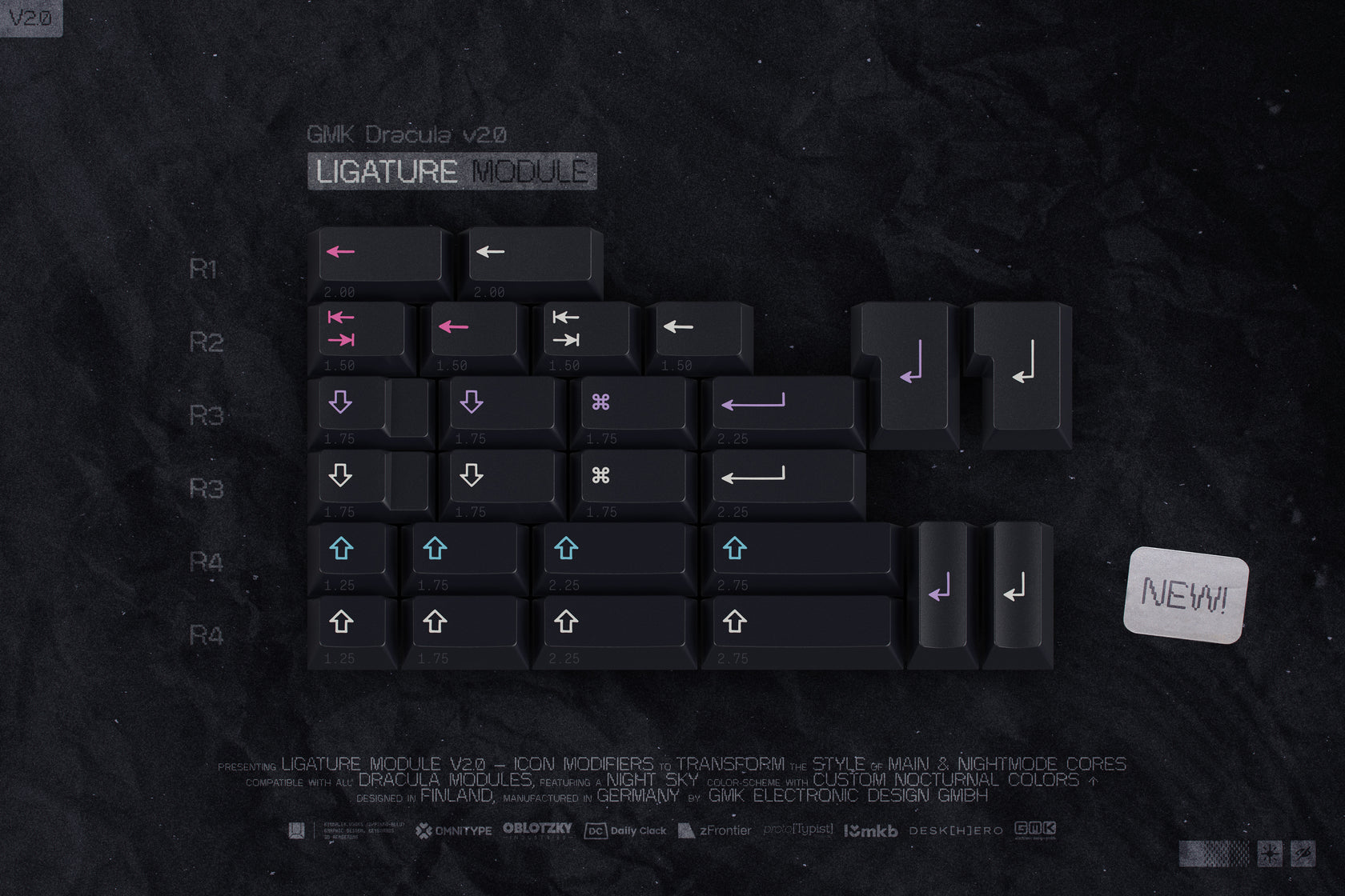 GMK Dracula V2.0 Keycaps (CYL) – Omnitype™